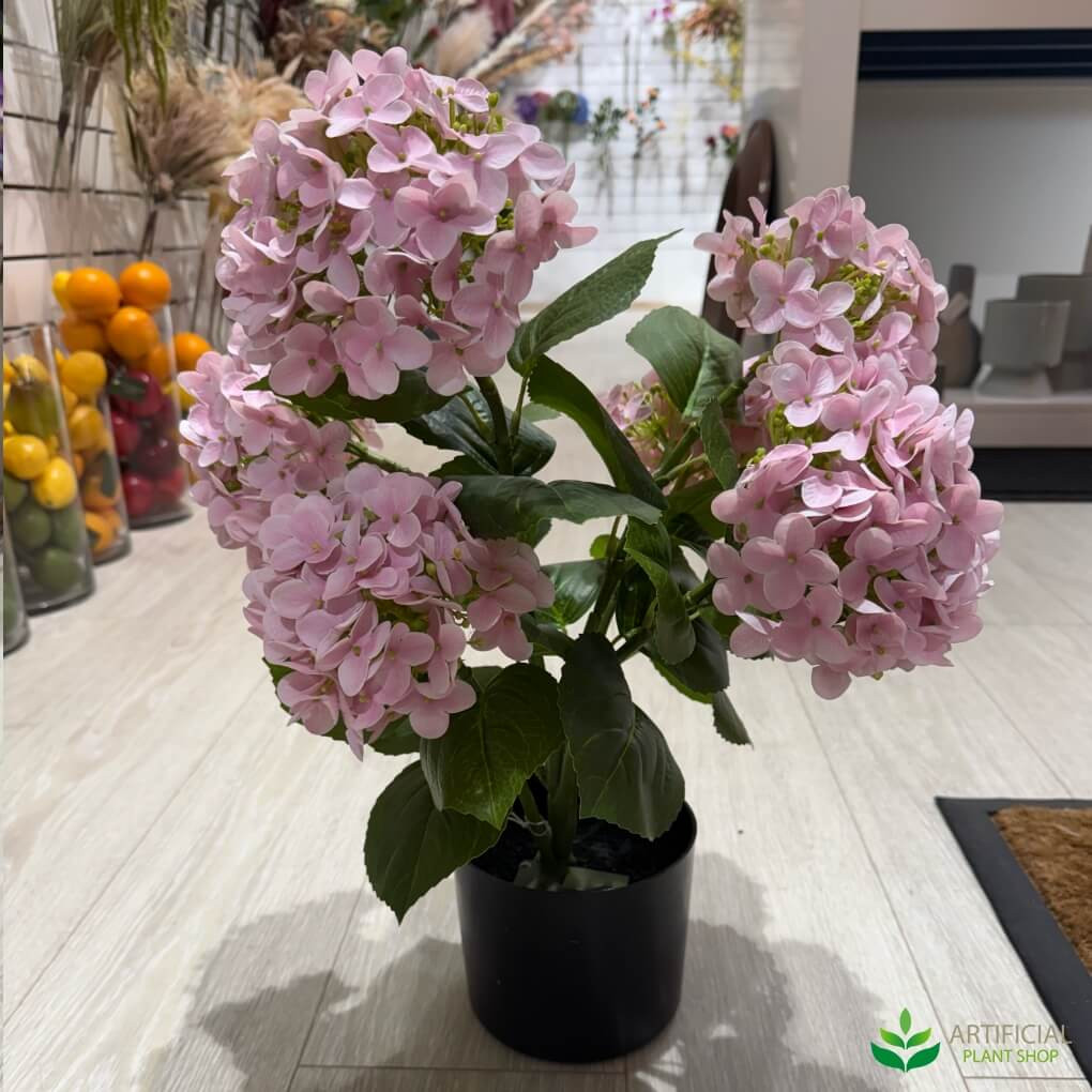 Pink hydrangea potted 53cm - Artificialplantshop.com.au