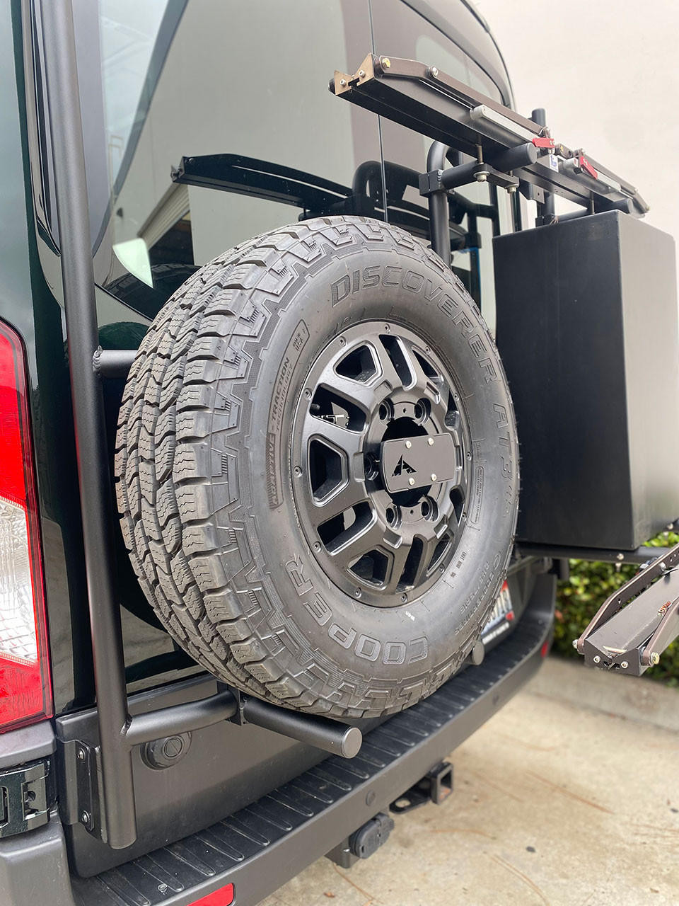 2015-2023 Ford Transit: Rear Door Tire & Box Rack Aluminess