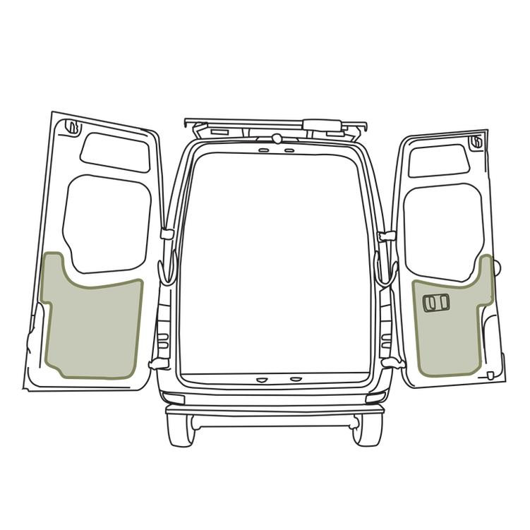 2007+ Mercedes Sprinter Lower Rear Door Storage Panels