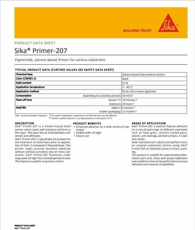 SIKA 207 AGR One Step Automotive Urethane Primer 100ml Sika Flex