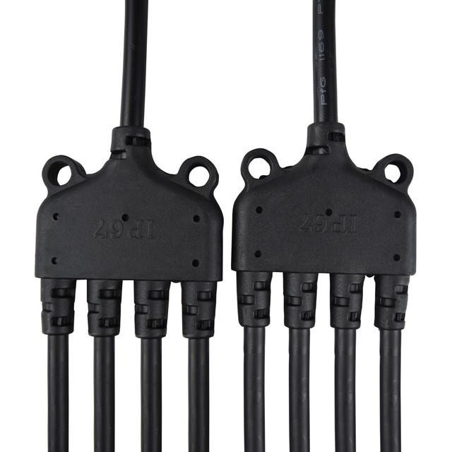 4 to 1 MC4 Solar Branch Connectors MMMMF+FFFFM Pair