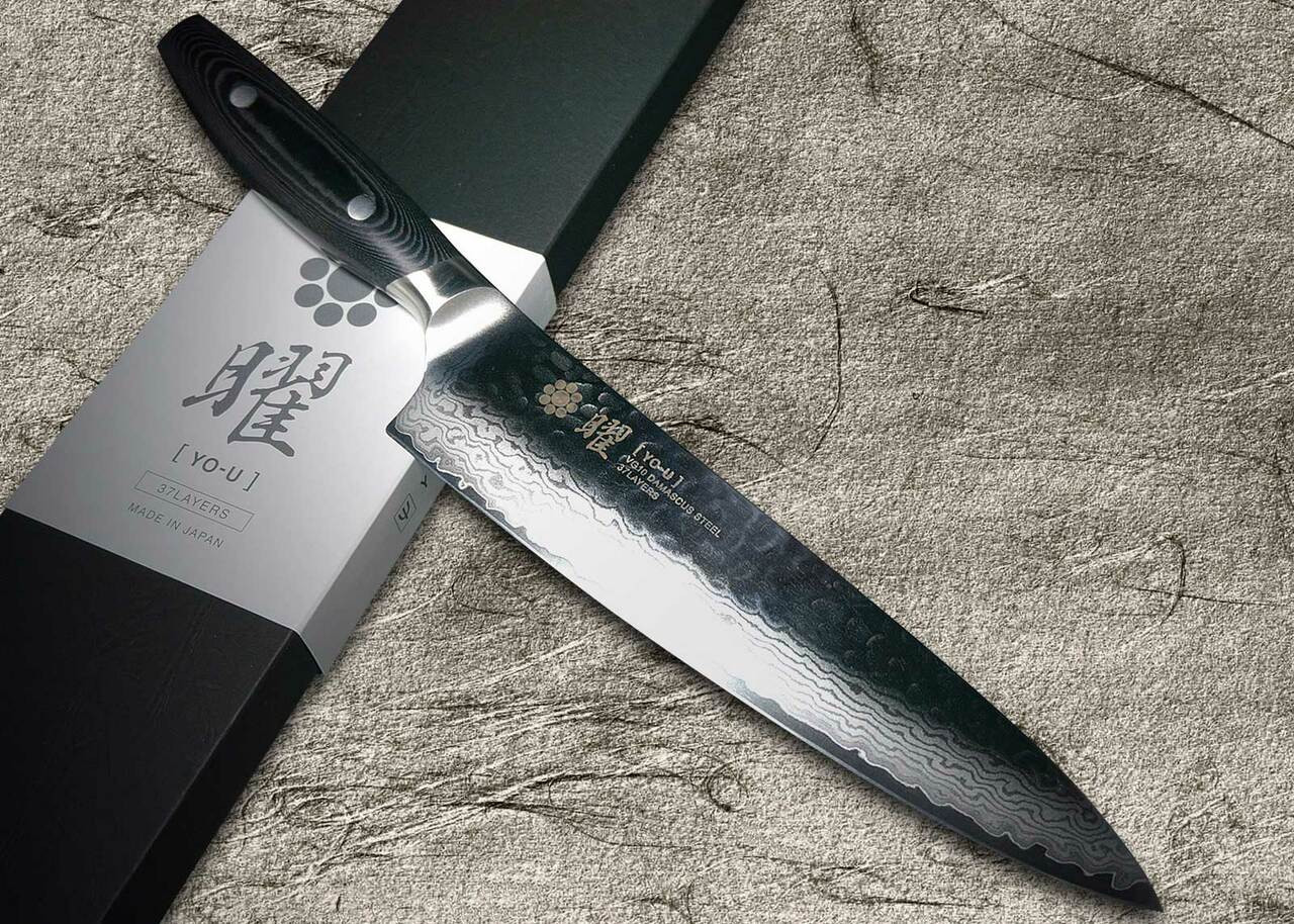 Yaxell YO-U 101-Layer SG2 Damascus Japanese Chef's Gyuto Knife 210mm ...