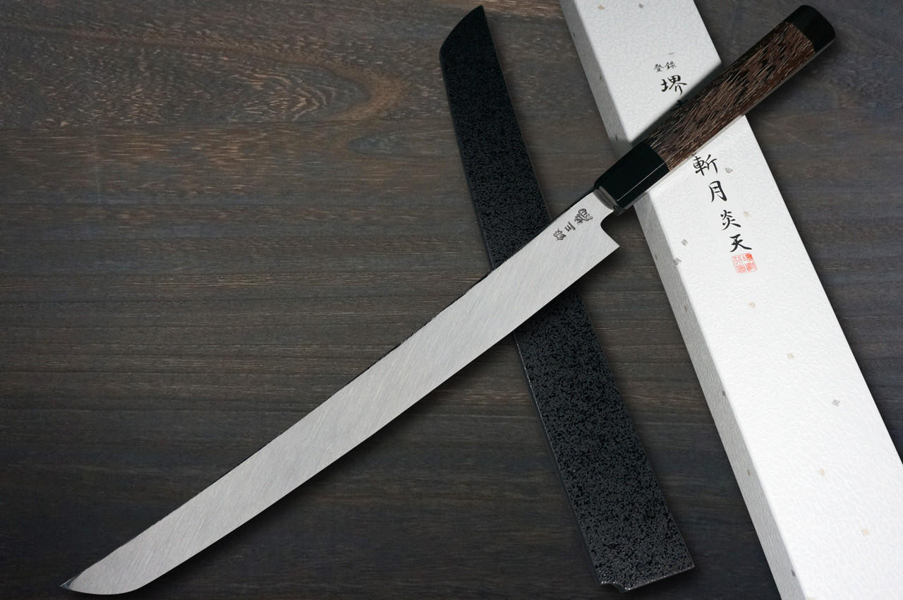 Sakai Takayuki ZANGETSU ENTEN Ginsan Damascus Japanese Chef's Sakimaru ...