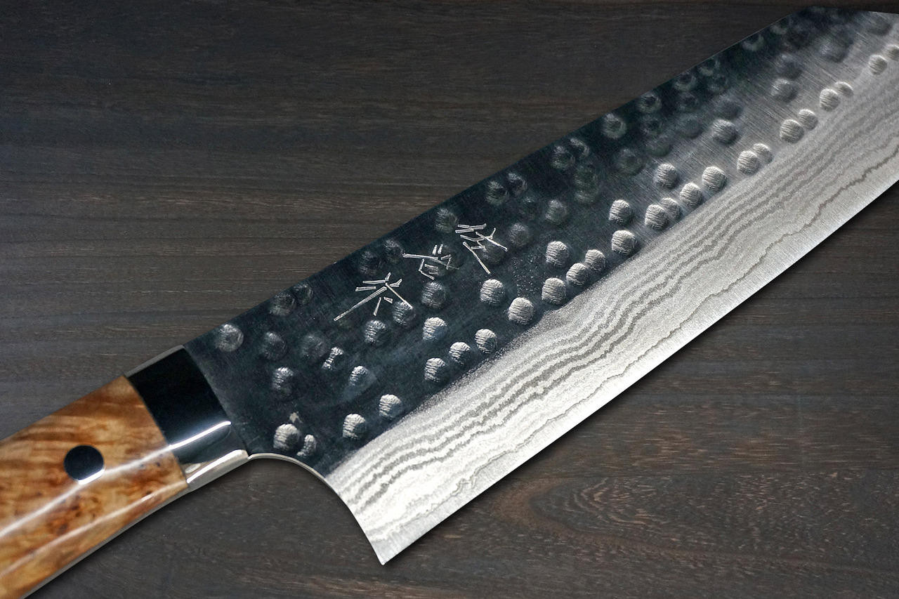 Takeshi Saji SRS13 Mirror Hammered Damascus STW Japanese Chef's Bunka ...