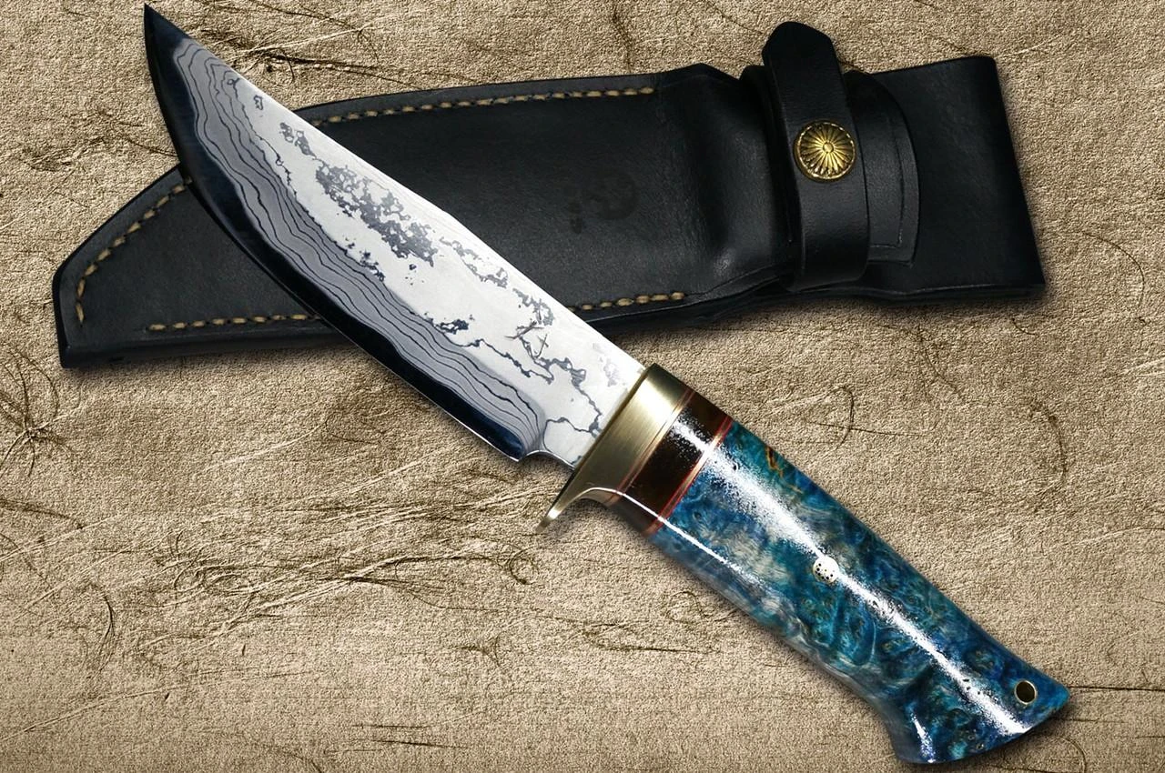 Daisuke Nishida Shirogami No.1 Damascus Japanese Chef's Petty Knife ...