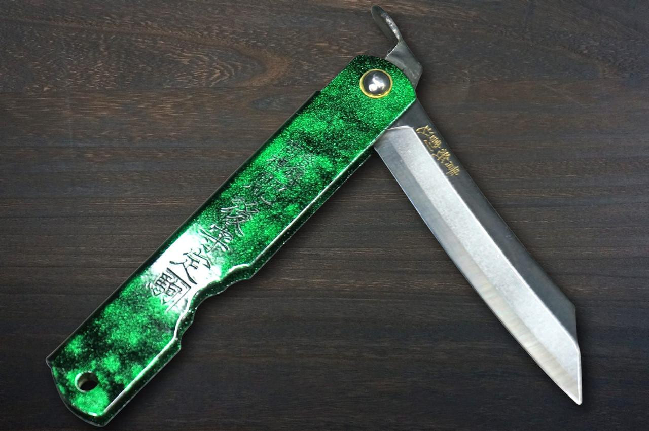 HIGONOKAMI Nagao Kanekoma Aogami Kurouchi Folding Kiritsuke-Petty Knife(Utility) 72mm with ...