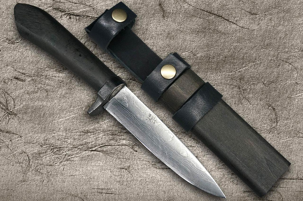 Takeshi Saji VG10 Diamond Finish Damascus Japanese Chef's Petty Knife(Utility) 130mm with Black ...