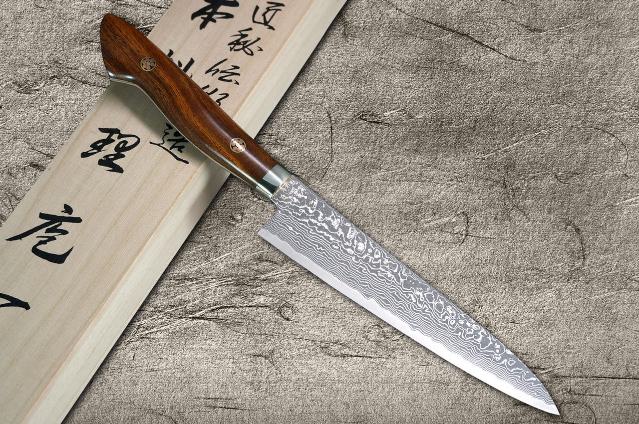 Shigeki Tanaka 33-Layer R2(SG2) Damascus IR Japanese Chef's Petty Knife ...