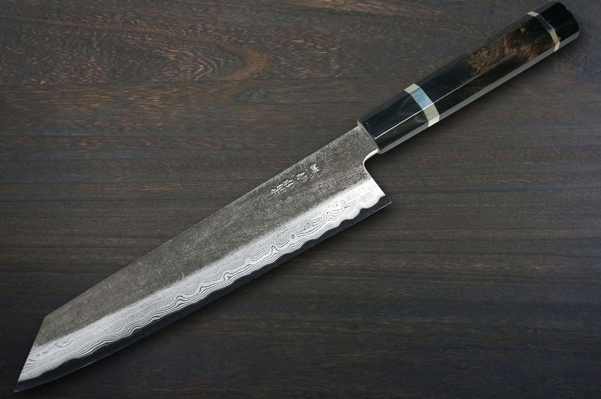 Brands - Satoshi Nakagawa - Satoshi Nakagawa Aogami#1 Damascus Kurouchi EBBFB2 - Hocho Knife ...