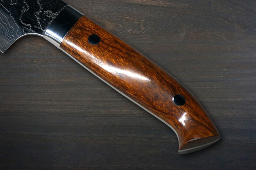 Takeshi Saji VG10 Diamond Finish Damascus Japanese Chef's Bunka Knife 170mm with Desert Ironwood ...