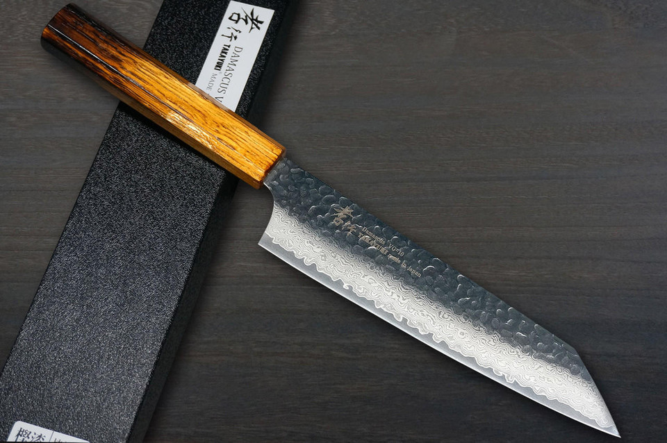 Sakai Takayuki 33-Layer VG10 Damascus Urushi Chef's Kengata-Gyuto Knife 190mm with Japanese ...