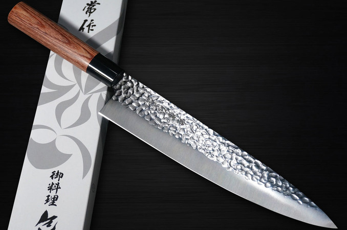 Kanetsune KC-950 DSR-1K6 Stainless Hammered Japanese Chef's Gyuto Knife 240mm | Japanese knives