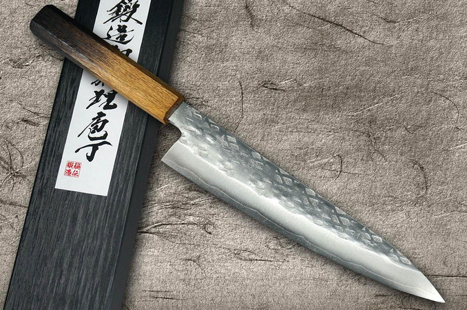 Okeya VG10 Hammered OK8B Japanese Chef's Gyuto Knife 210mm with Urushi ...