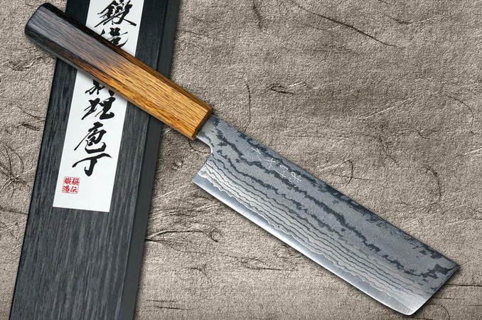 Okeya VG10 Damascus OK8B Japanese Chef's Nakiri(Vegetable) 165mm with ...