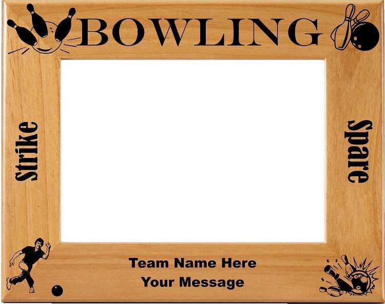 Bowling Picture Frame, Personalized - 3 Sizes
