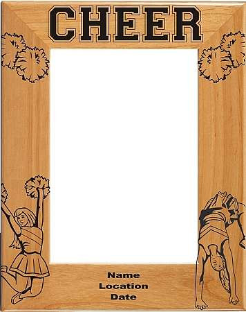 Cheerleading Picture Frame 3 - Personalized | Laser Engraved Wood Frame ...