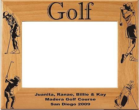 Golf Picture Frame - Female | Laser Engraved Wood Frame