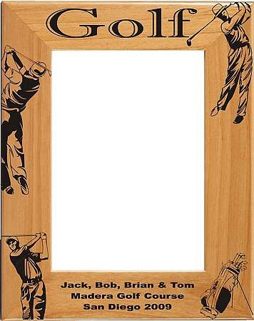 Golf Picture Frame - Male / Personalized | Laser Engraved Wood Frame ...