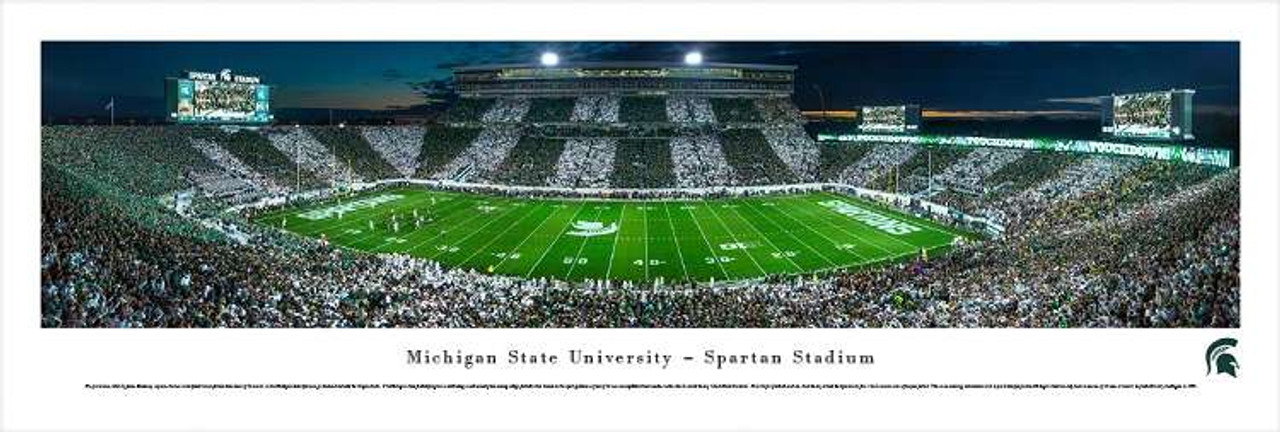 Michigan State University Panoramic Print 6 50 Yard Stripe