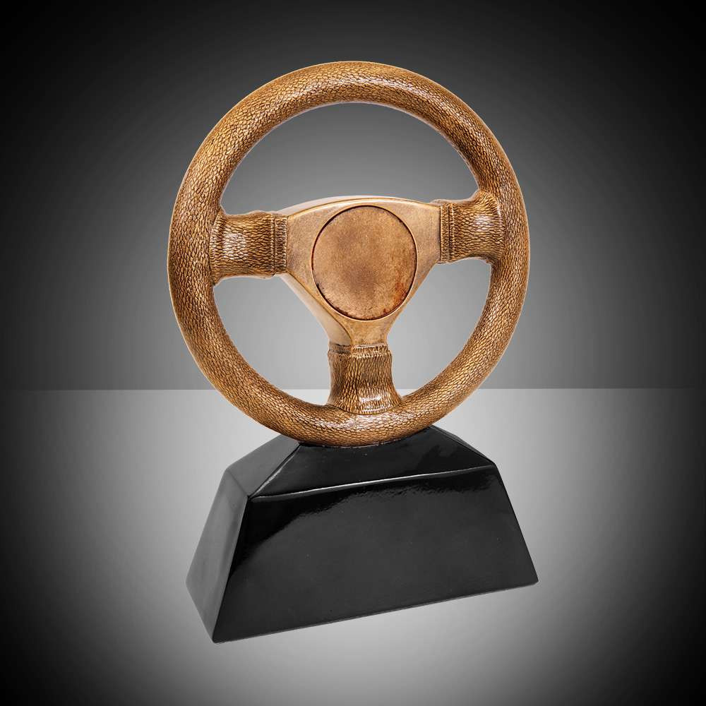 Personalized Steering Wheel Trophy - Engraved Racing Award - 7 or 10 Inch