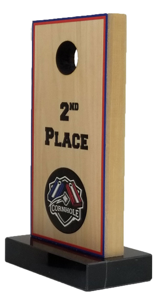 Cornhole Board Trophy / Engraved Cornhole 1st, 2nd or 3rd Place Award