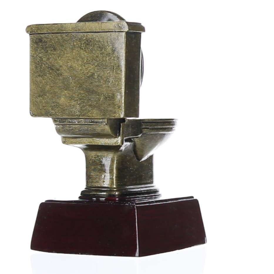 Gold Toilet Bowl Trophy | Free Custom Engraving – 6 Inch Tall