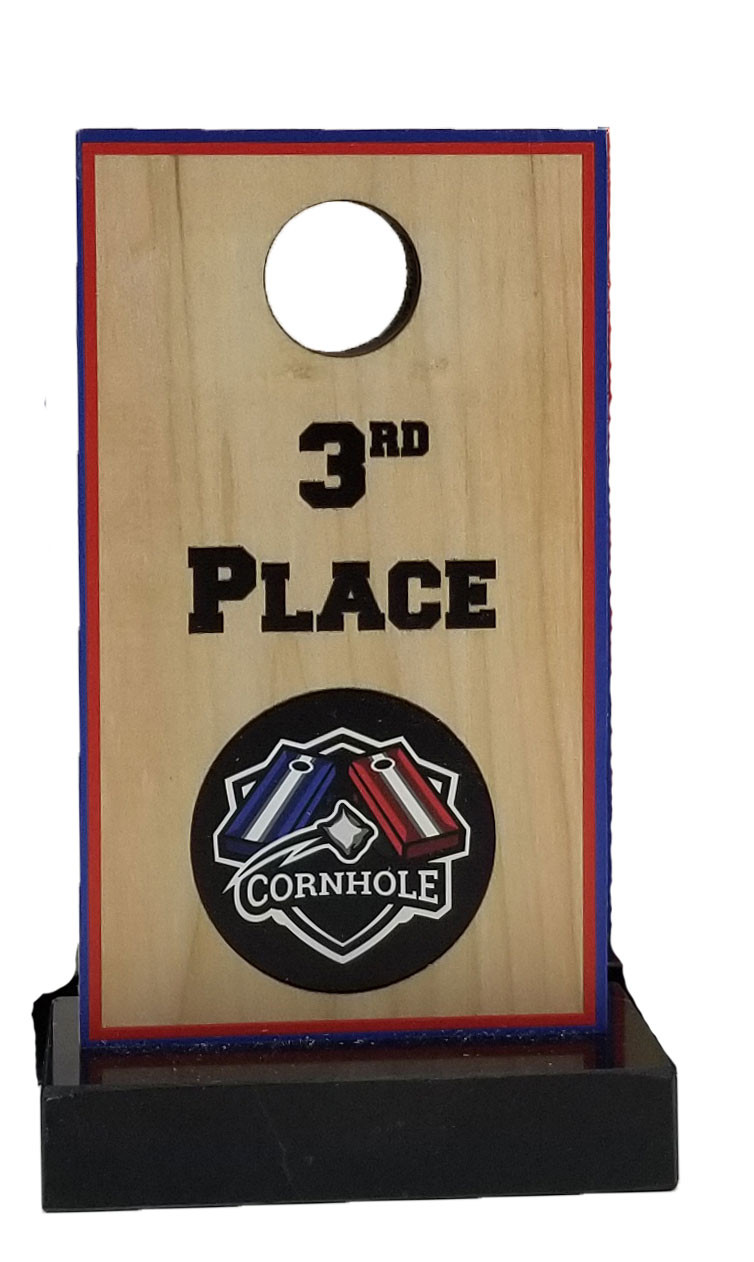 Cornhole Board Trophy / Engraved Cornhole 1st, 2nd or 3rd Place Award
