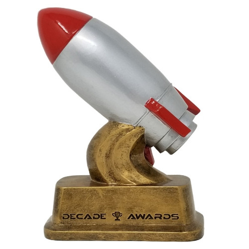 Rocket Ship Trophy | Free Custom Engraving – 6 Inch Tall