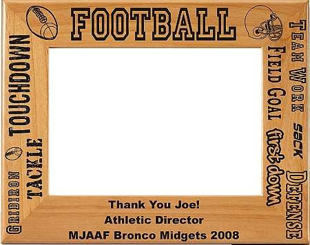 Football Picture Frame - Personalized - 3 Sizes