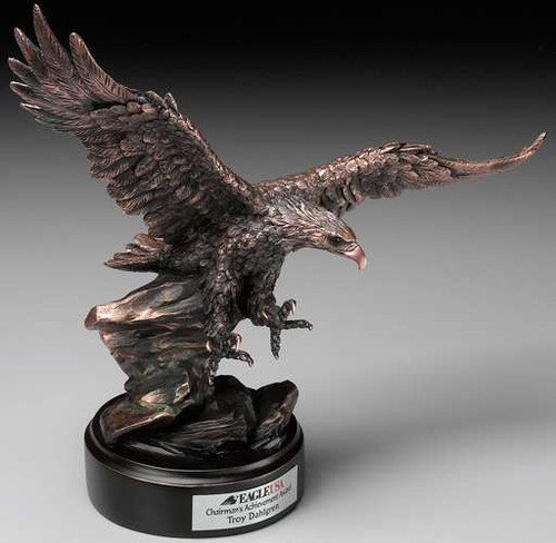Soaring Eagle Bronze Trophy | Personalized Corporate Award with Free Custom Engraving - 15 Inch
