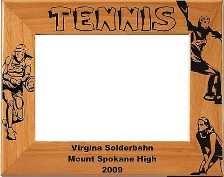 Female Tennis Picture Frame | Laser Engraved Wood Frame