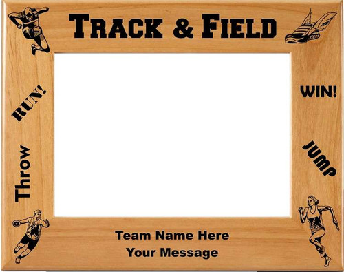 Track & Field Picture Frame - Personalized | Laser Engraved Wood Frame ...