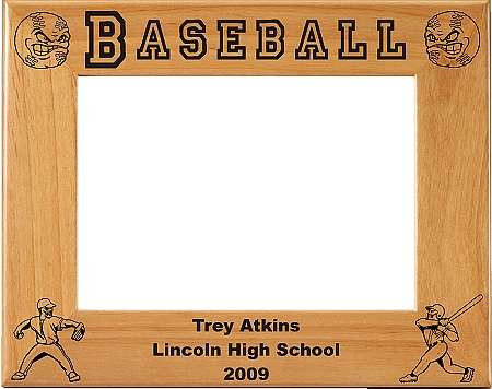 Baseball Picture Frame 2, Personalized - 3 Sizes