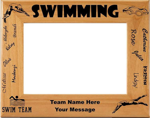 Swim Picture Frame - NAMES, Personalized - 3 Sizes