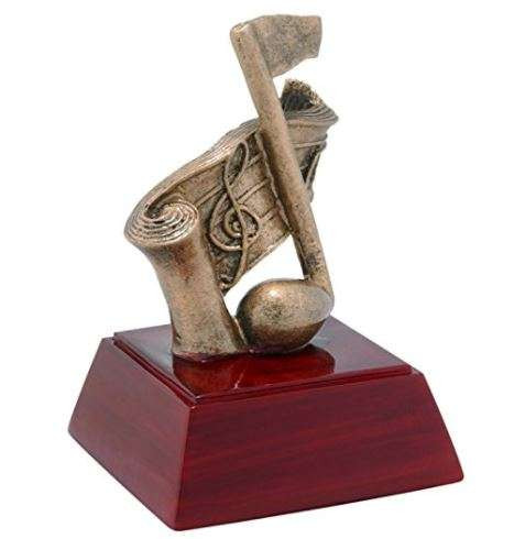 Music Note Sculptured Trophy | Engraved Music Award - 4 Inch Tall ...
