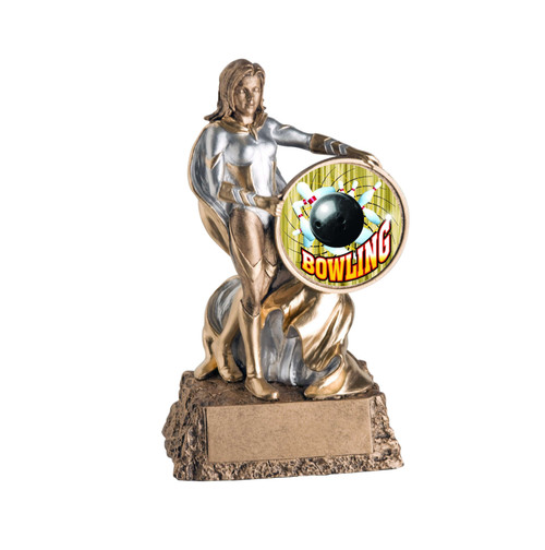 Bowling Valkyrie Trophy | Engraved Female Bowler Award - 6.75" Decade ...