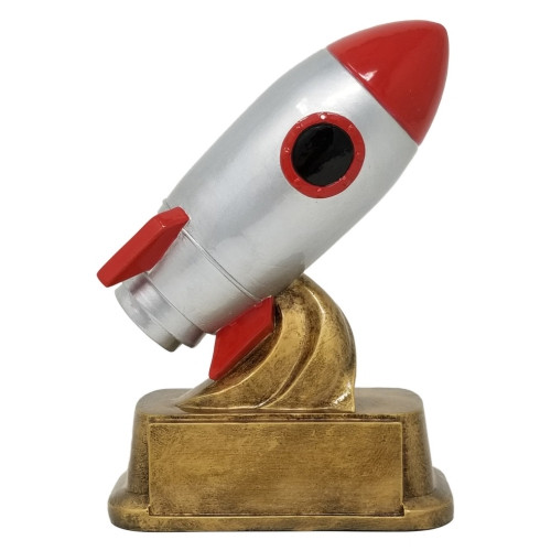 Rocket Ship Trophy | Free Custom Engraving – 6 Inch Tall