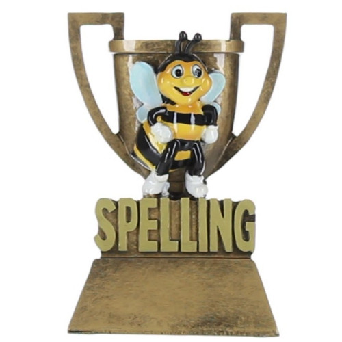 Spelling Bee Trophy | Free Custom Engraving – 6 Inch Tall