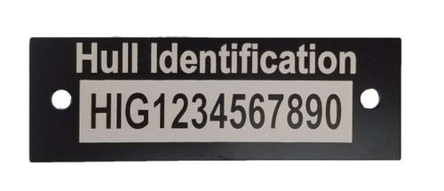 Boat Hull Identification Number Plate 1" x 3" | Decade Awards