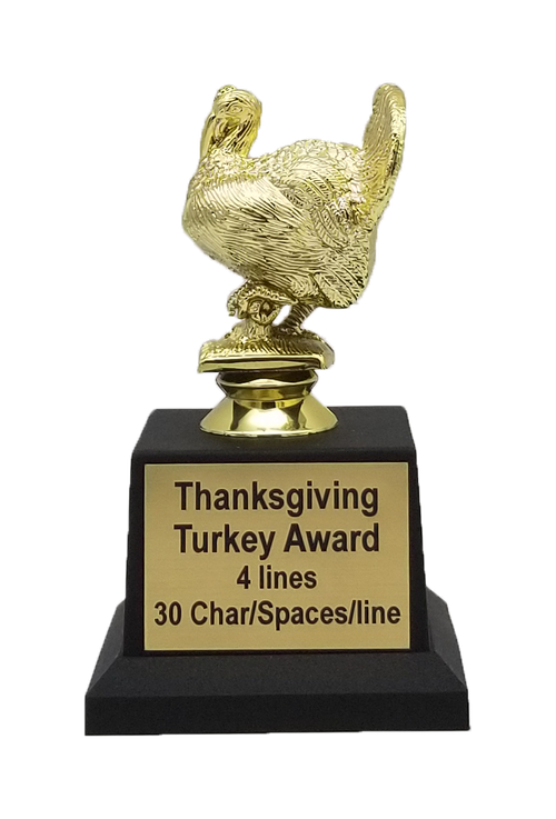 Bowling Turkey Trophy | Engraved Thanksgiving Award - 6.5 Inch Tall