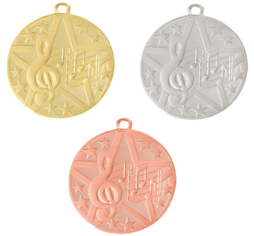 Music Medal, Superstar - Gold, Silver or Bronze