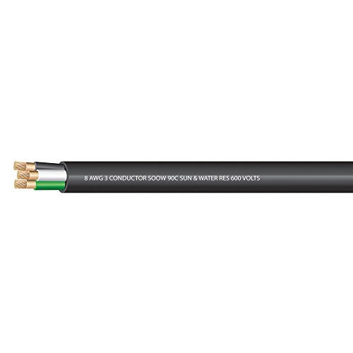 8 AWG 3 conductors SOOW Portable Cord 600 Volts -40C +90C Hard Usage ...