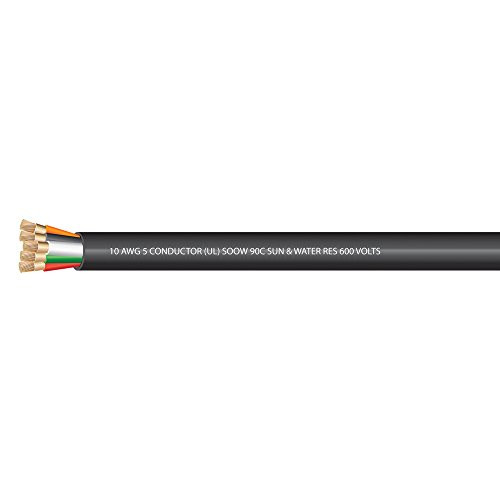 10 AWG 5 conductors SOOW Portable Cord 600 Volts -40C +90C Hard Usage ...