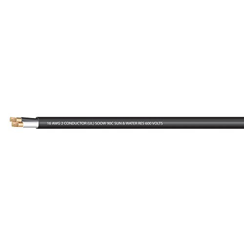 16 AWG 2 conductors SOOW Portable Cord 600 Volts -40C +90C Hard Usage ...