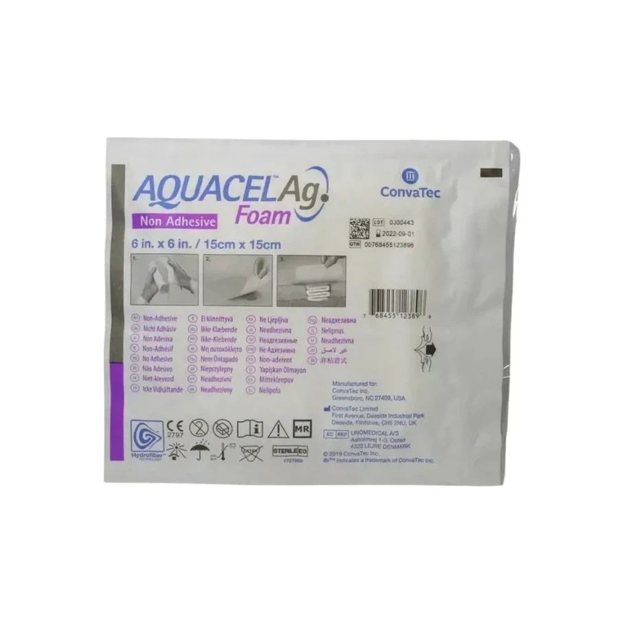 Convatec - Aquacel - 420645 - Ag Foam Non - Adhesive Dressing - Box/5
