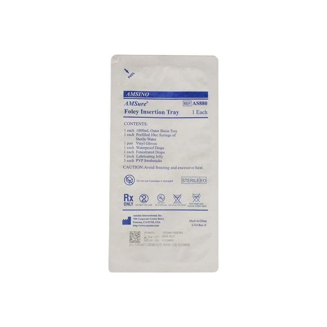Amsino - Amsure - As890 - Catheter Insertion Tray Foley Without Balloon ...