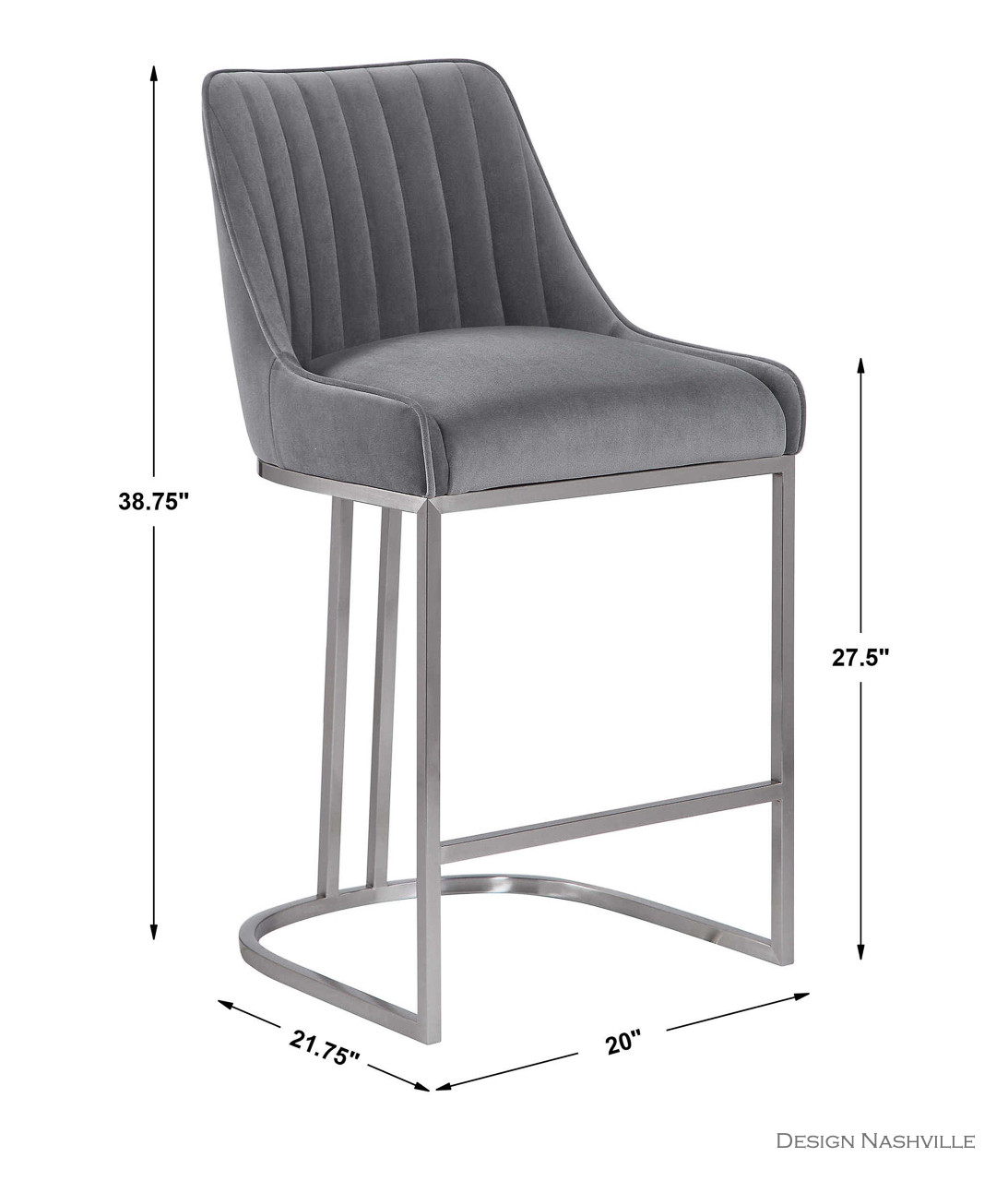 Grey Cloud Counter Stool