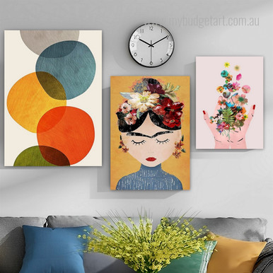 Varied Floret Dona Hands Canvas - mybudgetart.com.au