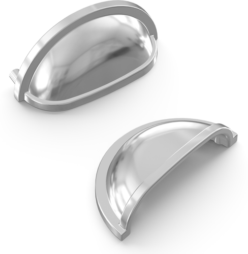 Get Belwith P3055-CH Collection Cup Pull 3'' cc Chrome Finish