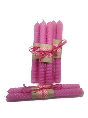 Beeswax Hand Rolled 8 Inch Taper Candle Set of 2